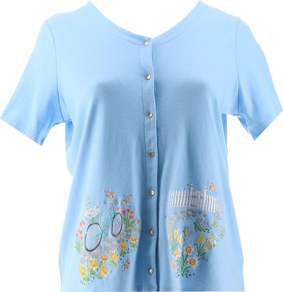 Quacker Factory | Sweaters | Quacker Factory Springtime Scenes Vneck ...